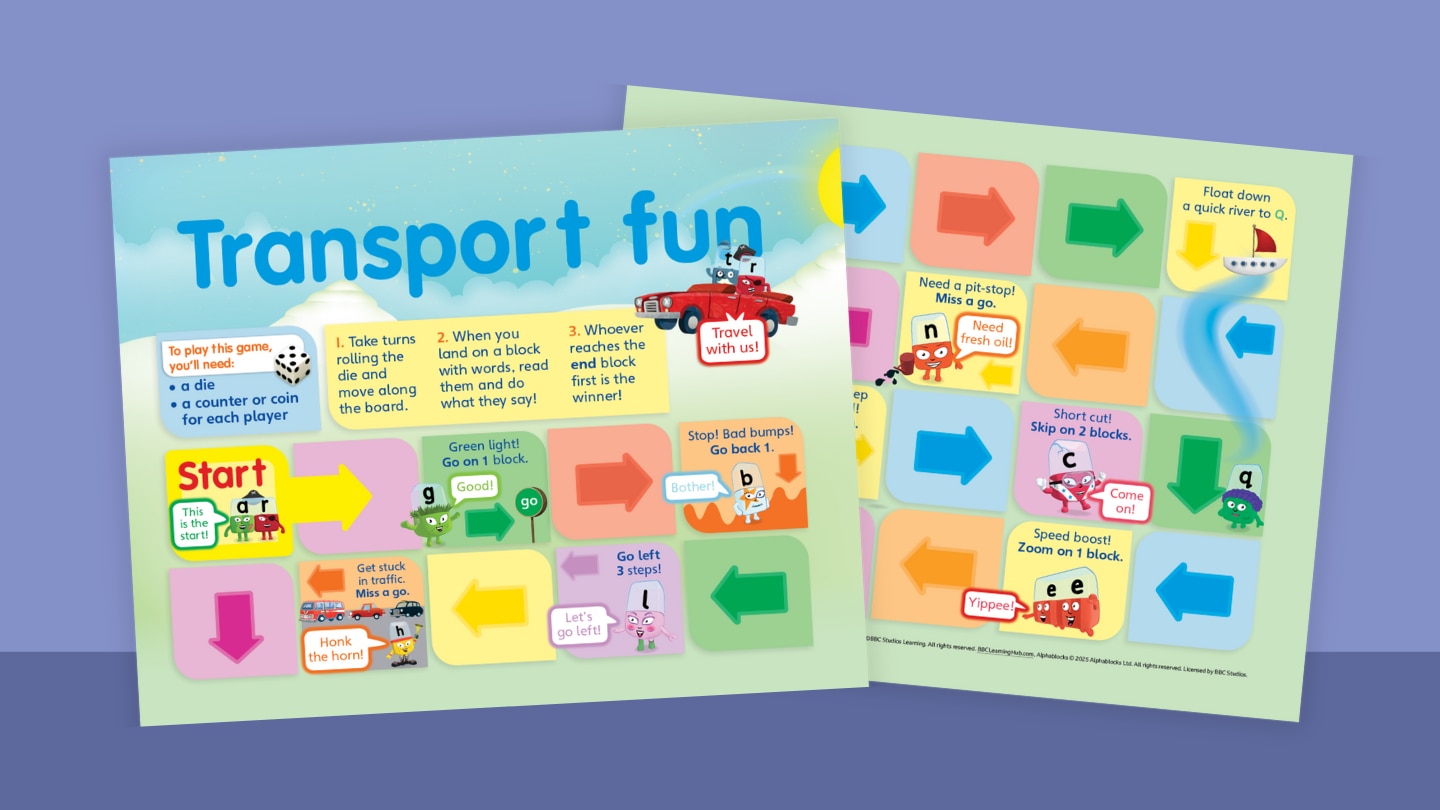 Play This Fun and Speedy Alphablocks Transport Game | BBC Learning Hub