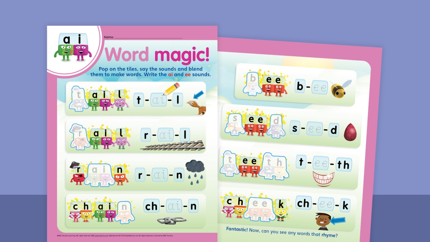 More Alphablocks Word Magic With the 'ai' and 'ee' Sounds | BBC ...